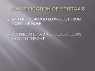Epistaxis PPT | PPT