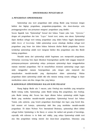 Epistemologi | DOCX