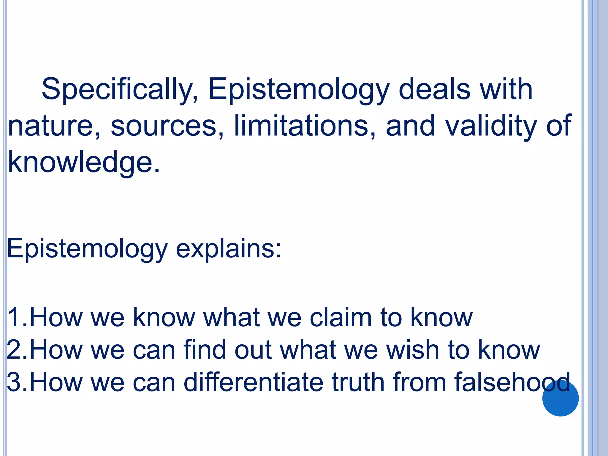 Epistemology | PPTX