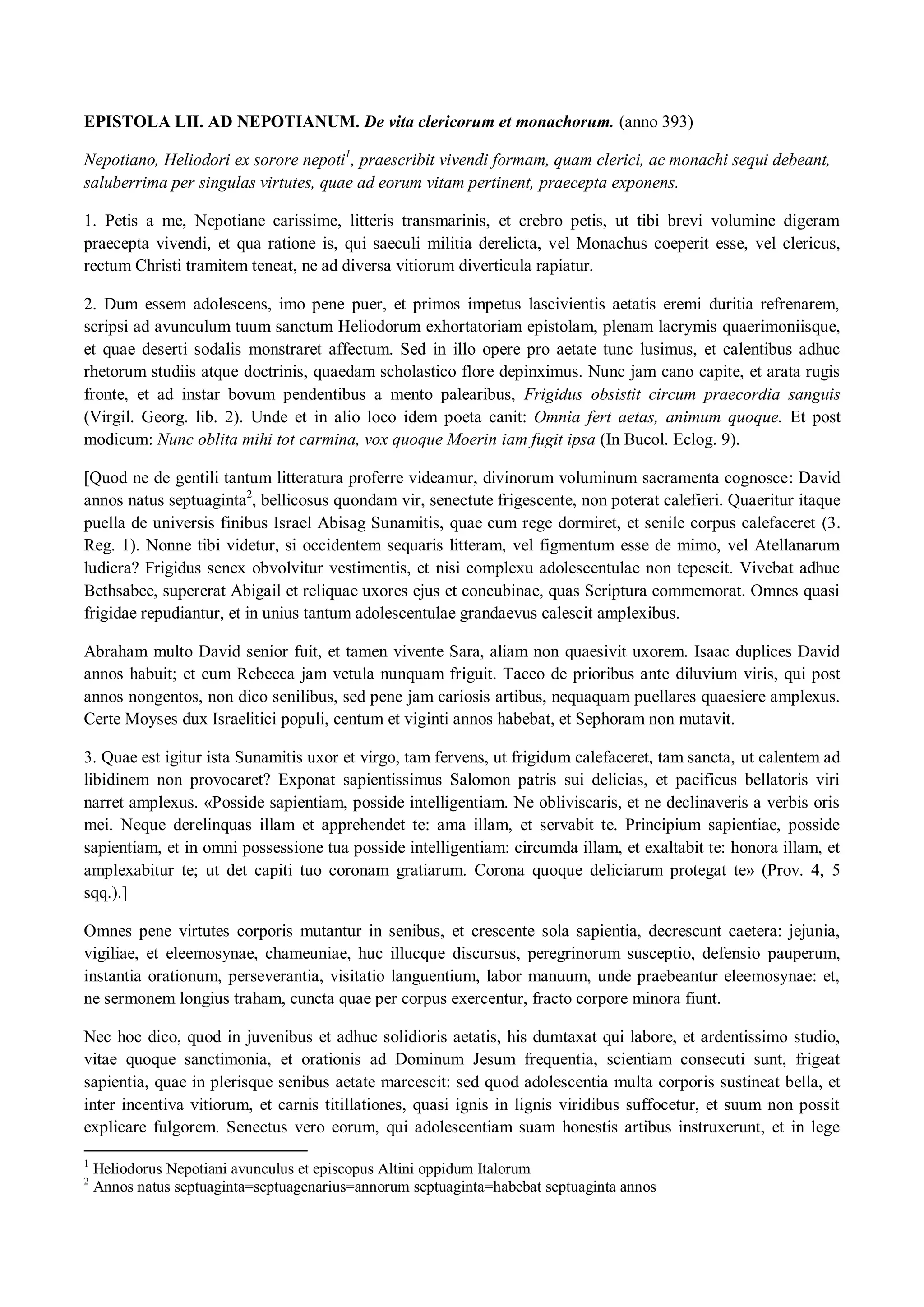 S. Hieronymi Epistola ad Nepotianum | PDF