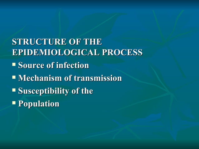 (E pi) structure of the epidemiological process | PPT