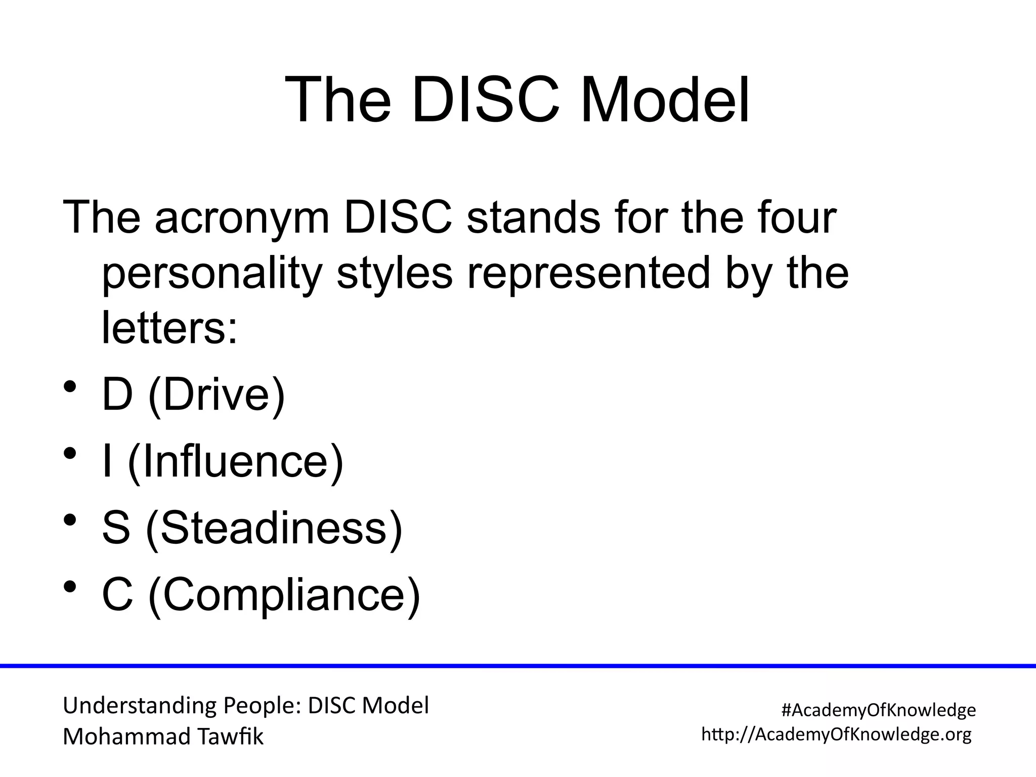 DISC Personality Model | PDF