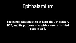 Epithalamion by Edmund Spenser: Summary and Analysis | PPT