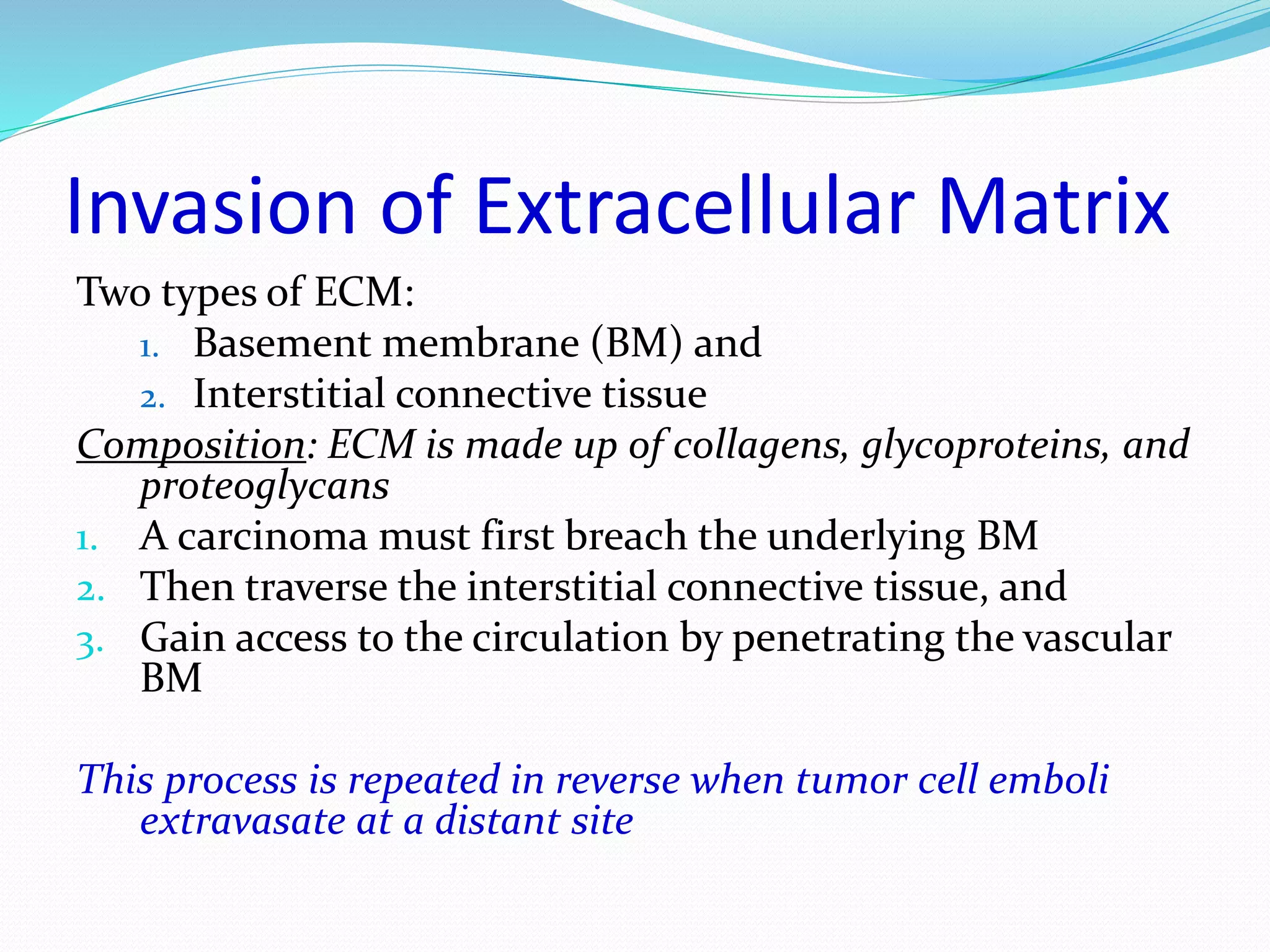 Epithelial and mesenchymal transition in invasion and metastasis | PPTX