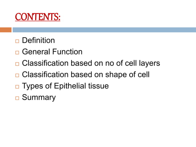 Epithelium and its types | PPTX