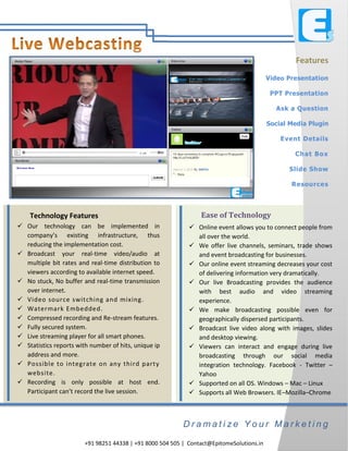 Webcasting,Webinar,Live Video Streaming | PDF