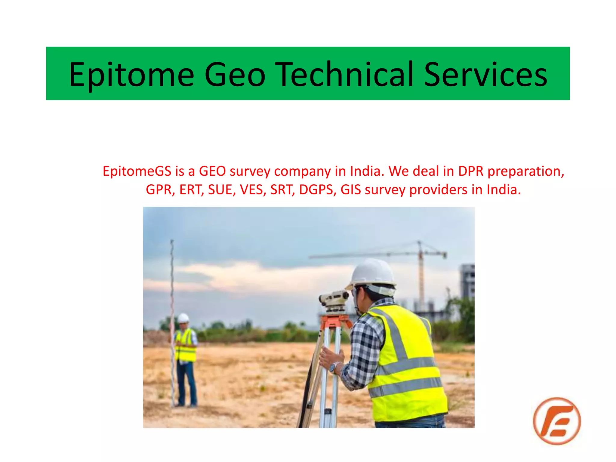 Hydrographic survey | DPR Preparation | Land survey - EpitomGs | PPT