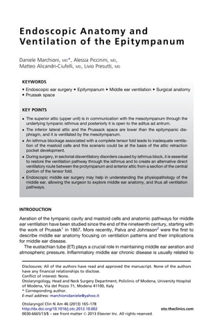 Epitympanic anatomy otolaryngology | PDF