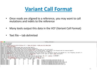 NGS data formats and analyses | PPTX