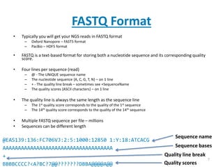 NGS data formats and analyses | PPT