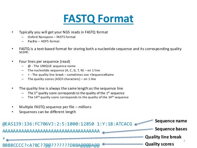 NGS data formats and analyses