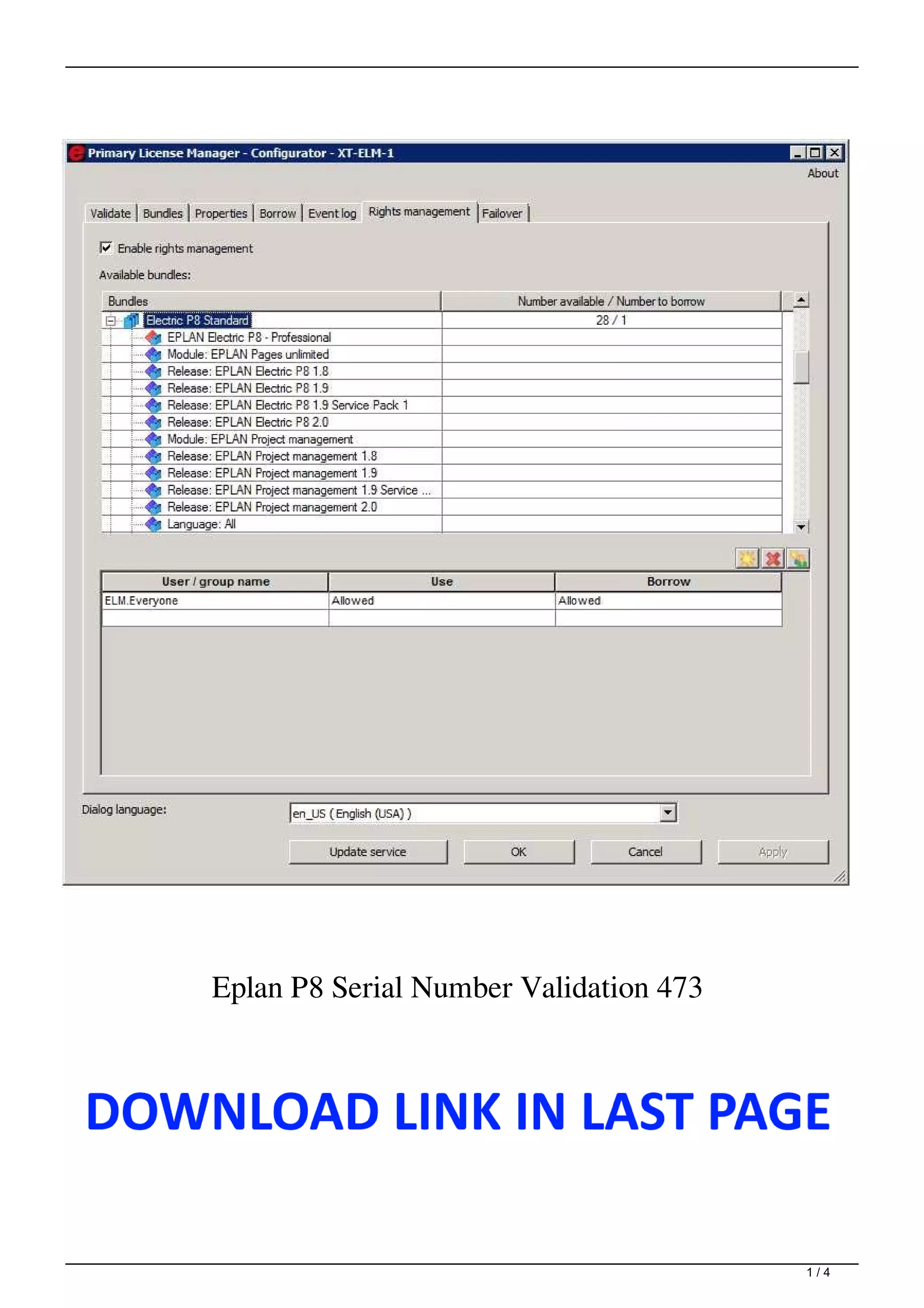 Eplan P8 Serial Number Validation 473 | PDF