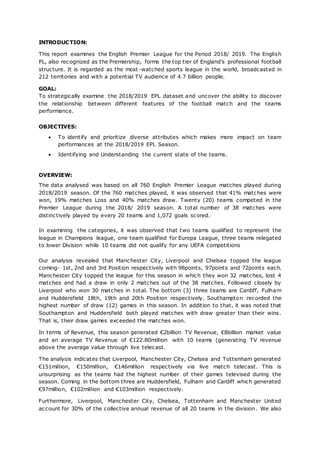 2018/2019 ENGLISH PREMIER LEAGUE ANALYSIS | PDF