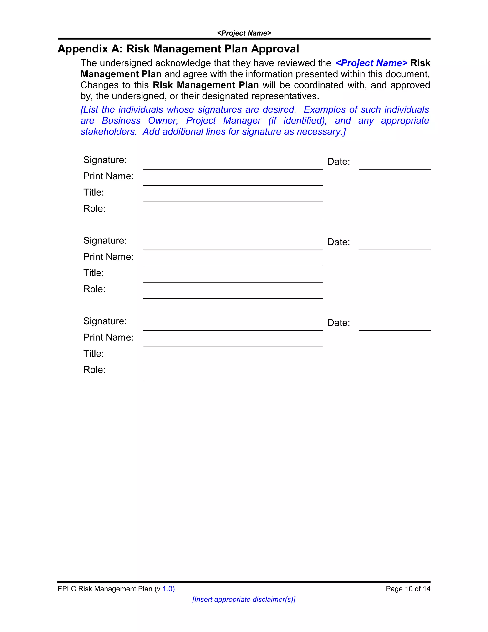 Eplc risk management_template | DOC