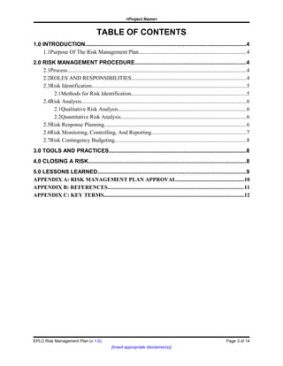 Eplc risk management_template | DOC