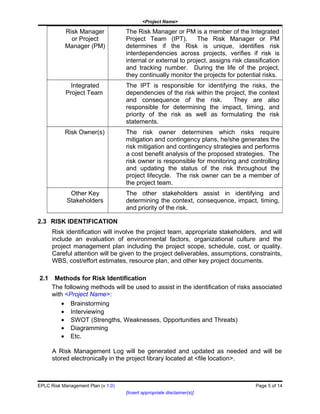 Eplc risk management_template | DOC