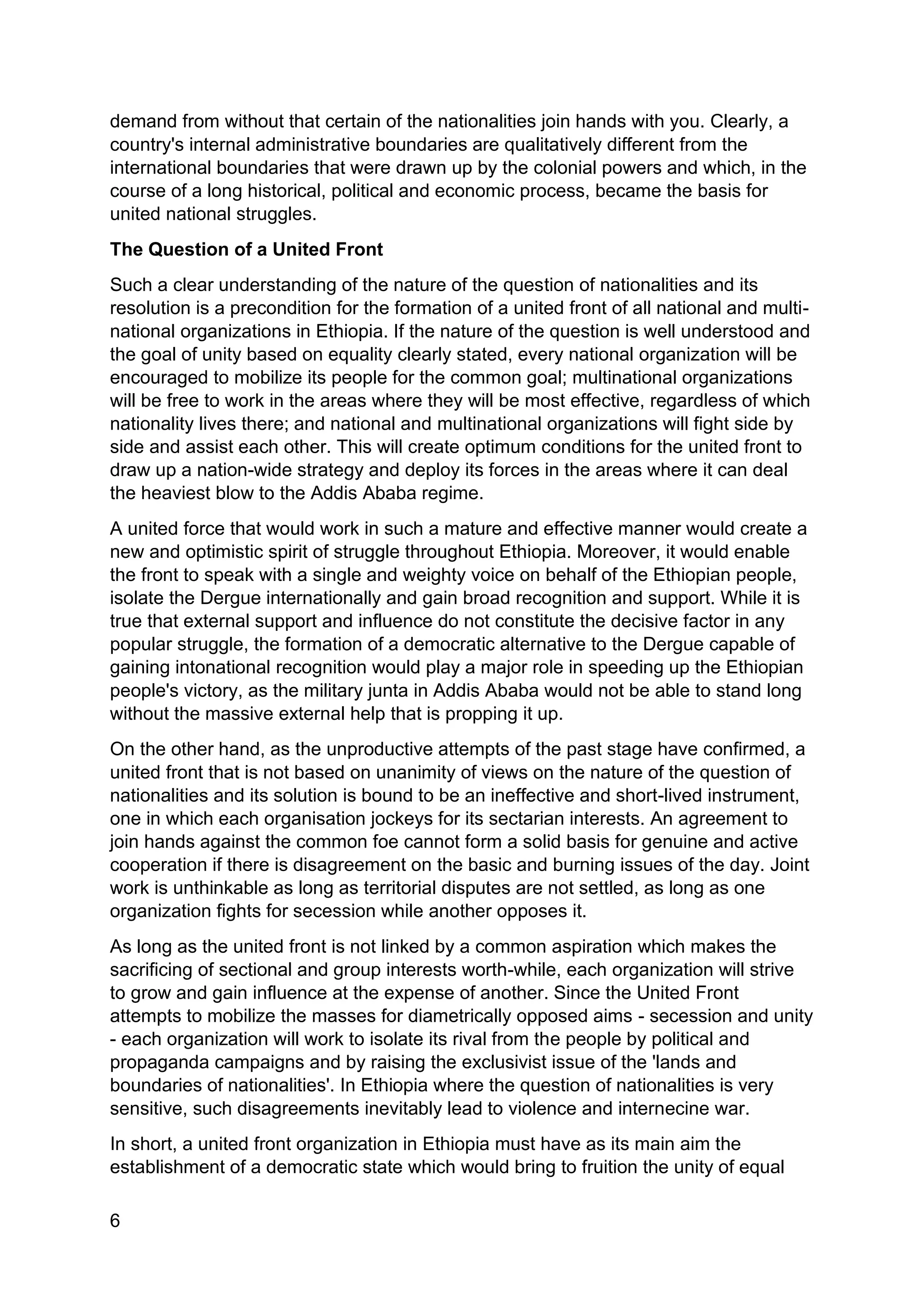 THE EPLF AND ITS RELATIONS WITH DEMOCRATIC MOVEMENTS IN ETHIOPIA | PDF ...