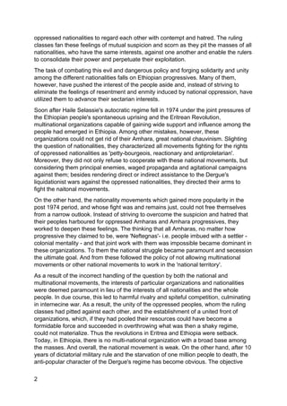 THE EPLF AND ITS RELATIONS WITH DEMOCRATIC MOVEMENTS IN ETHIOPIA | PDF