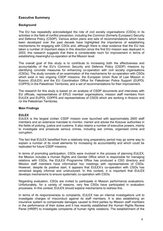 ACCOUNTABILITY AND EFFECTIVENESS OF CSDP MISSIONS | PDF