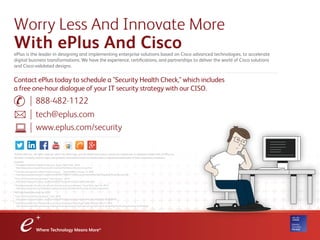 End Your Security Nightmares with ePlus and Cisco | PDF
