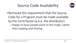 Overview of the Eclipse Public License version 2.0 | PDF