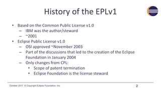 Overview of the Eclipse Public License version 2.0 | PDF