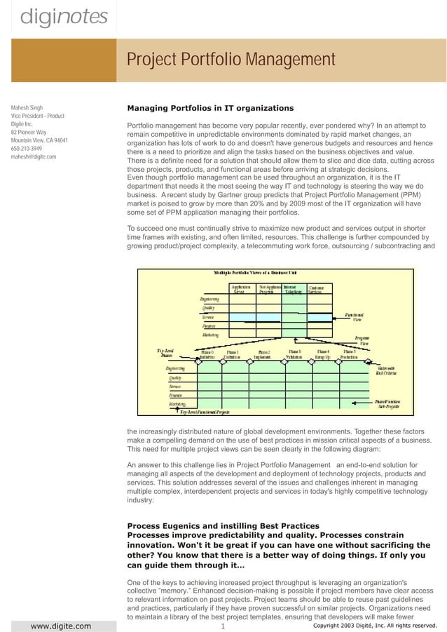Project Portfolio Management | PDF | Business | Business and Finance