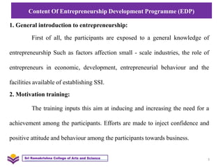 Entrepreneurship Development Programme (EDP) | PPT