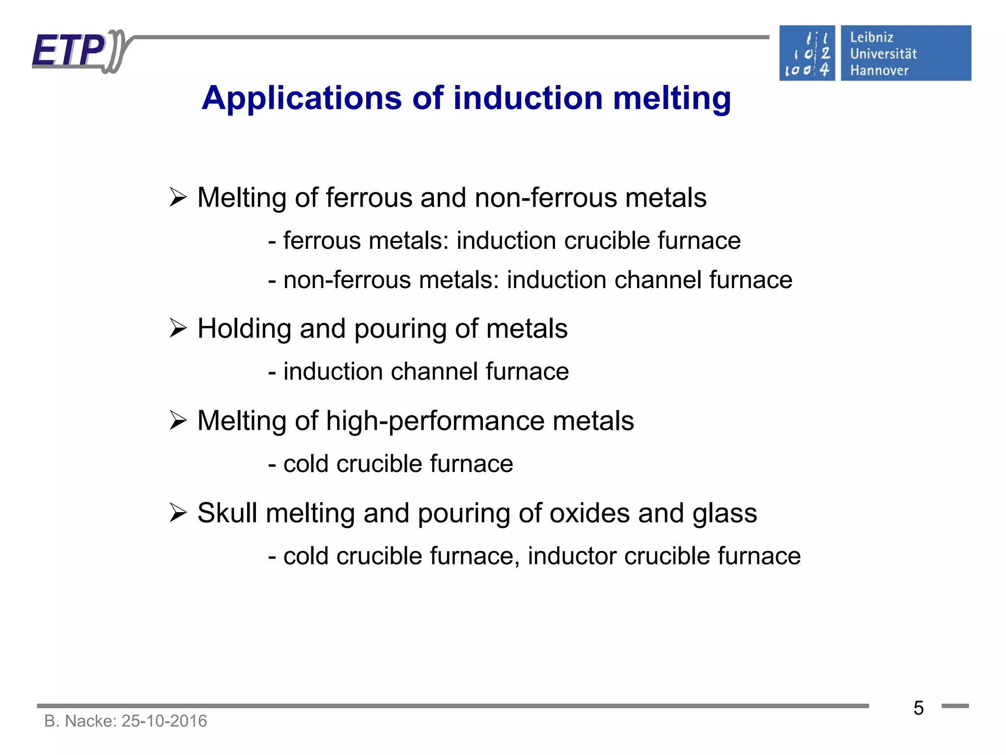 Induction melting technologies and processes | PDF