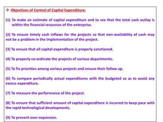 Tools and Techniques of Capital Expenditure Control | PPTX