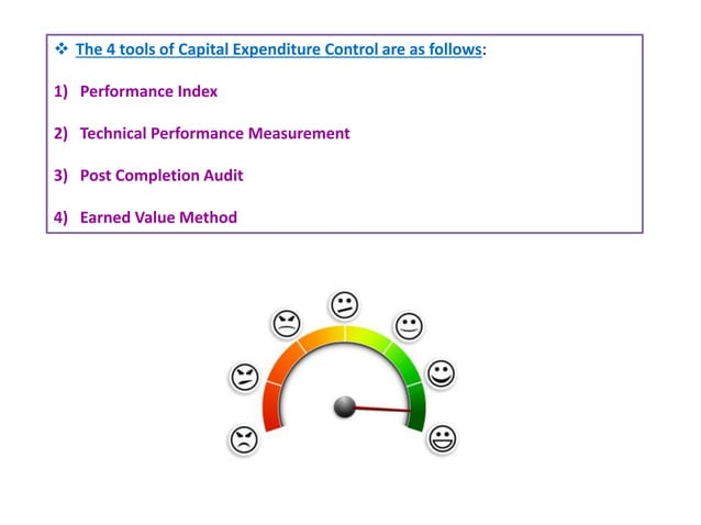 Tools and Techniques of Capital Expenditure Control | PPTX