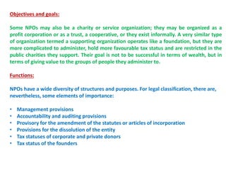 Performance Evaluation Parameters for Non-Profit Organisations | PPTX