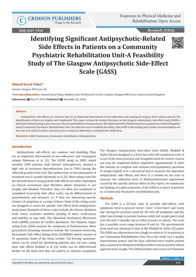 Identifying Significant Antipsychotic-Related Side Effects in Patients ...