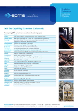 EPMS Iron Ore Magnetite Capability Statement | PDF