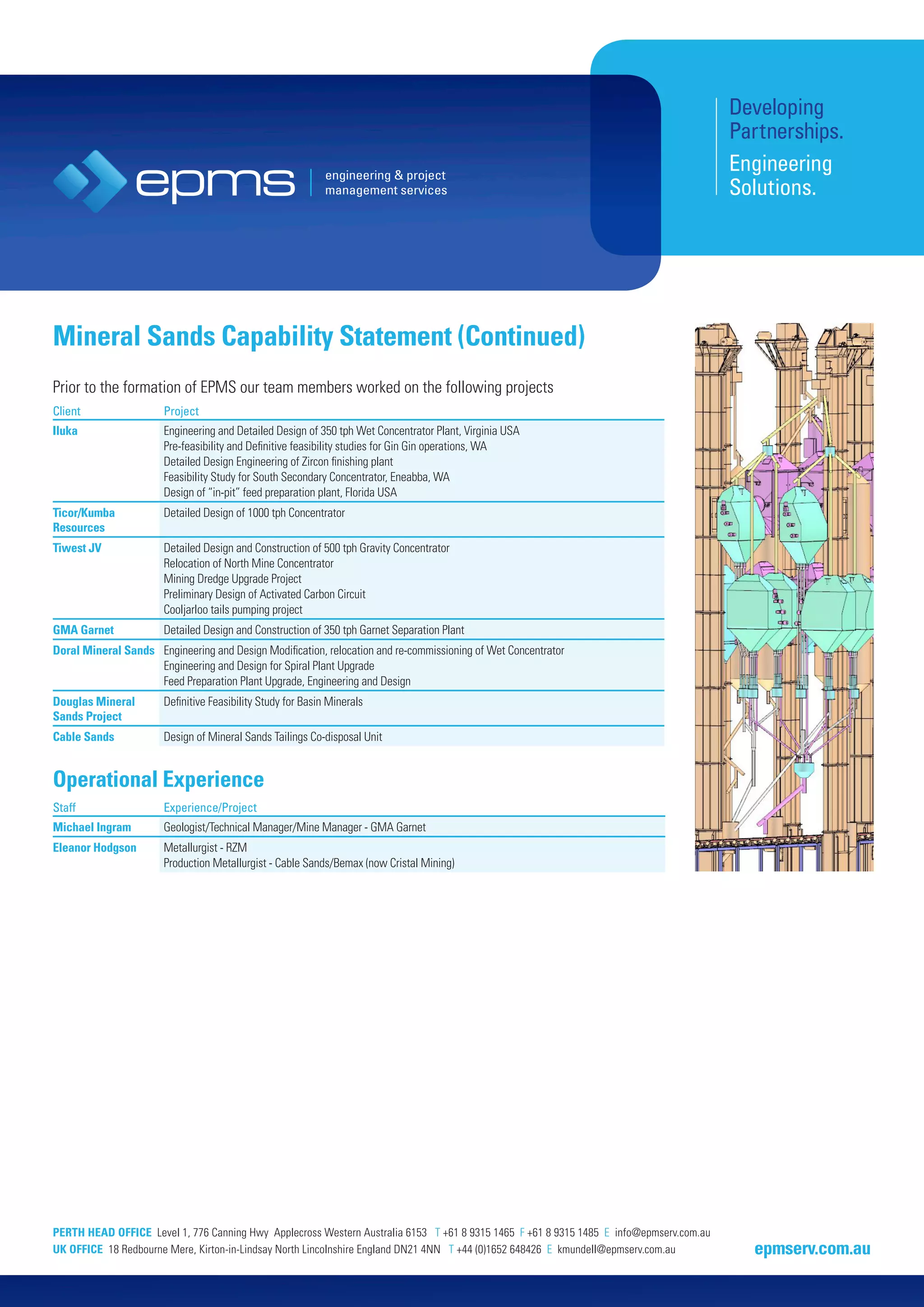EPMS Mineral Sands Capability Statement | PDF