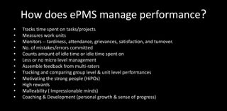 Enterprise Performance Management System or ePMS or e-PMS | PDF