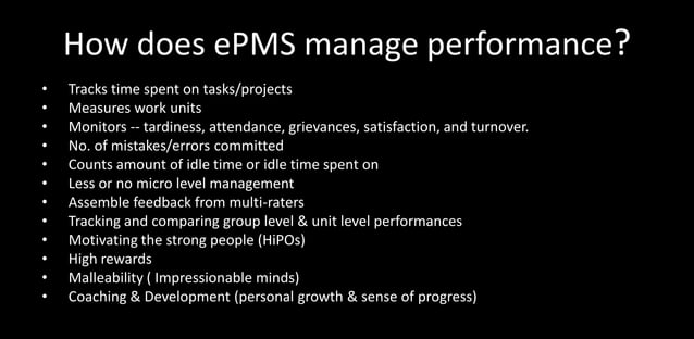 Enterprise Performance Management System or ePMS or e-PMS | PDF