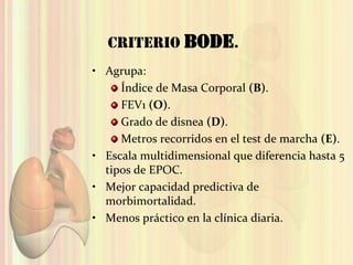 Epoc (enfermedad pulmonar obstructiva crónica) | PPTX