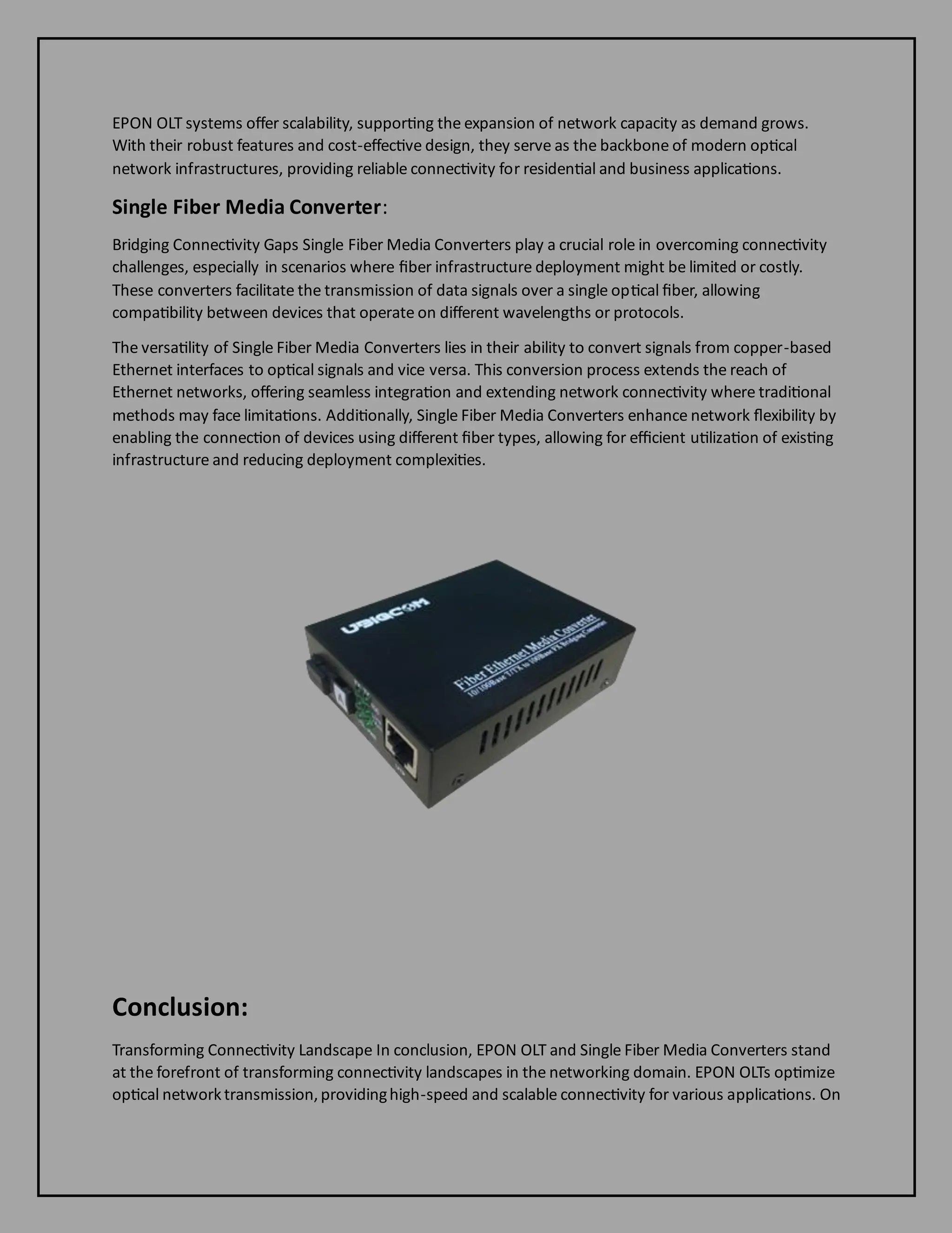 EPON OLT and Single Fiber Media Converter......pdf