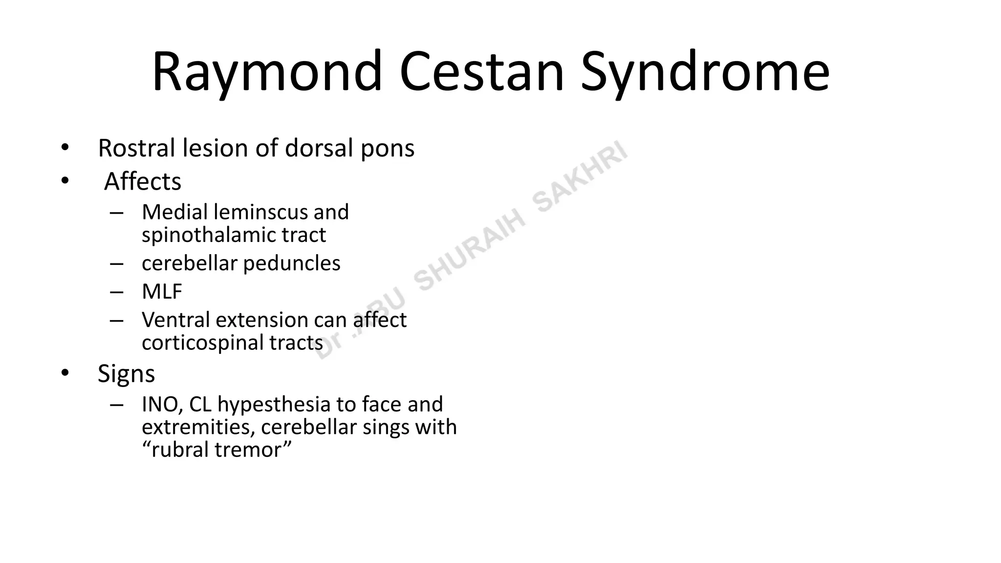 Eponymous brainstem stroke syndromes | PPTX