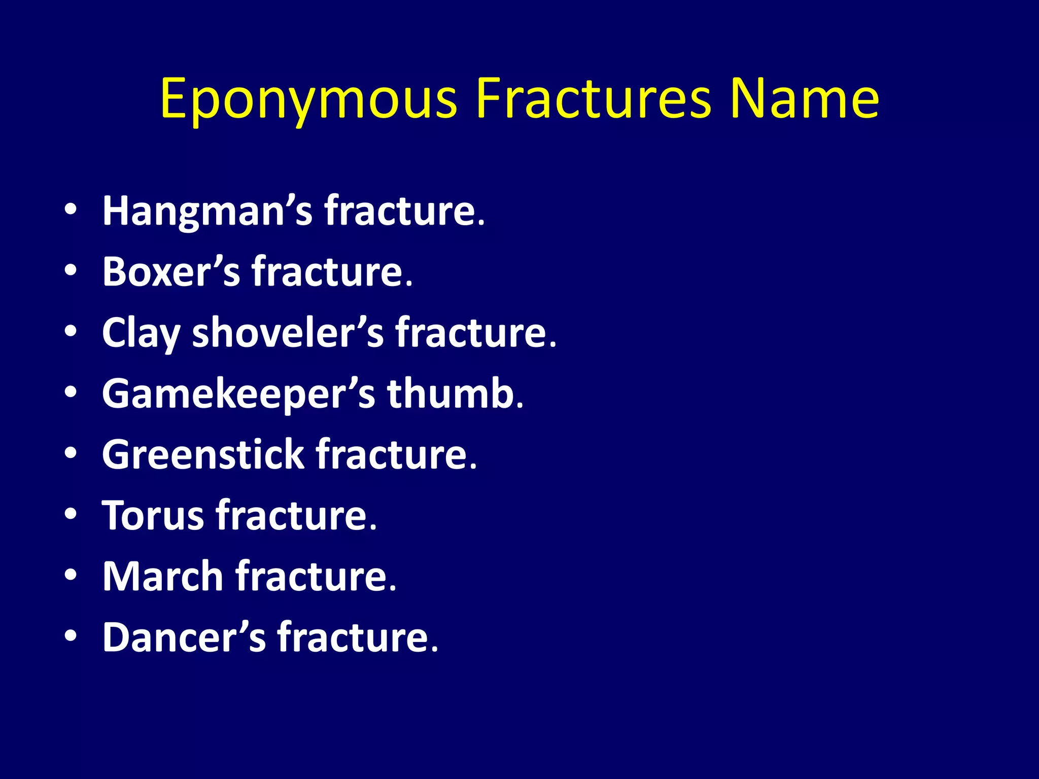 Eponymous fractures name Dr. muhammad Bin Zulfiqar | PPTX