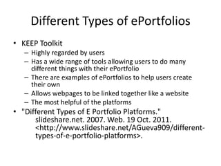 E portfolio inquiry project | PPTX