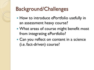 E portfolio integration into general chemistry | PDF