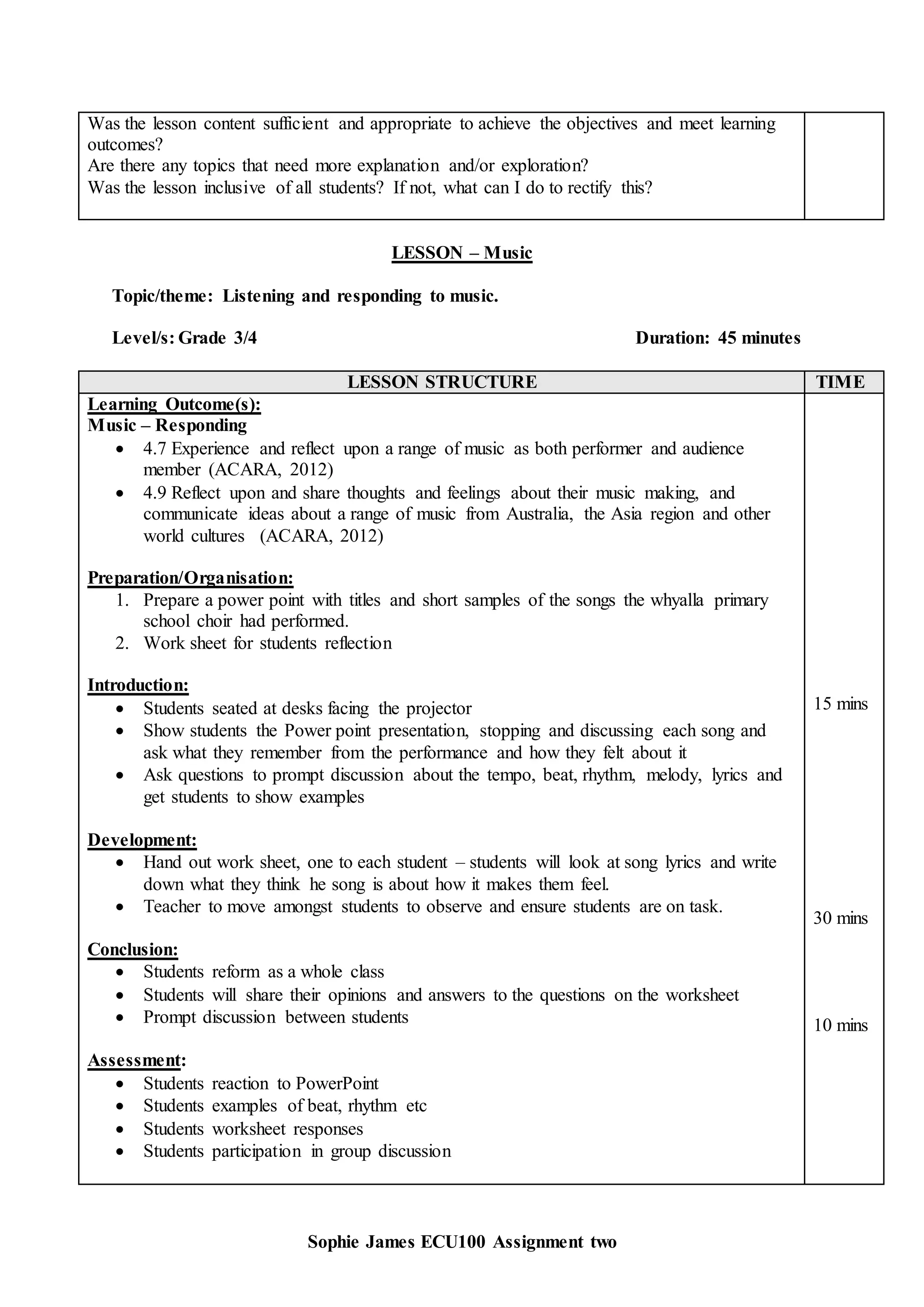 E portfolio possible lesson plans | DOCX