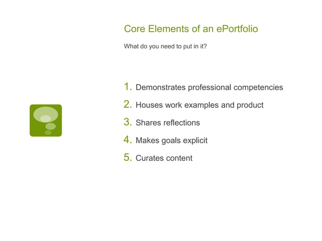 ePortfolio Presentation for Guide to eLearning for Higher Education ...