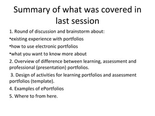 E portfolios short2012 | PPT
