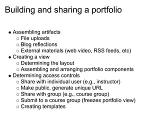 E portfolios in Moodle and Mahara | PPT