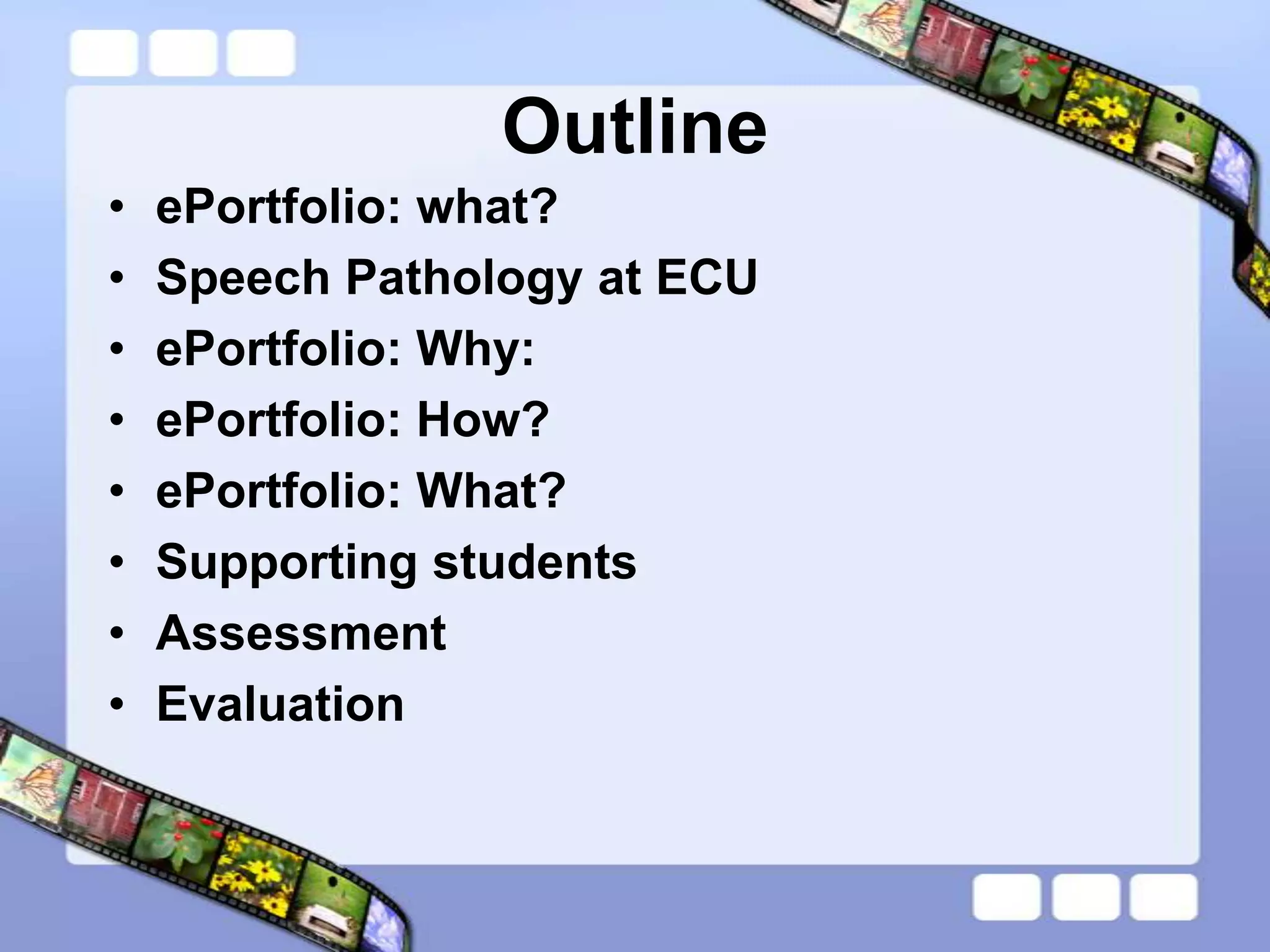 E portfolios to assess and develop professional competency in speech ...