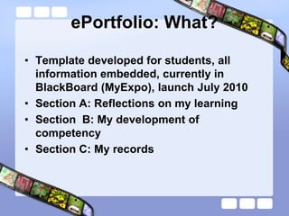 E portfolios to assess and develop professional competency in speech ...