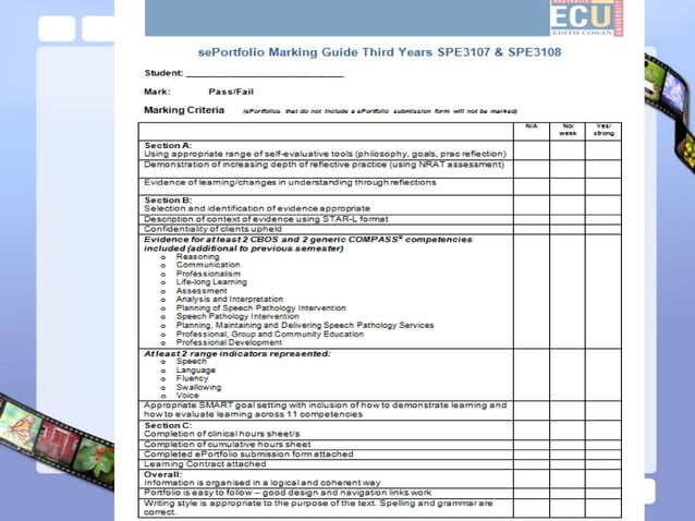 E portfolios to assess and develop professional competency in speech ...
